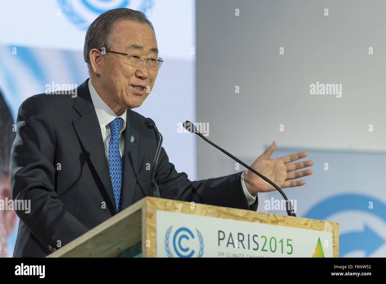 Paris, France. 10th Dec, 2015. United Nations General Secretary Ban Ki ...
