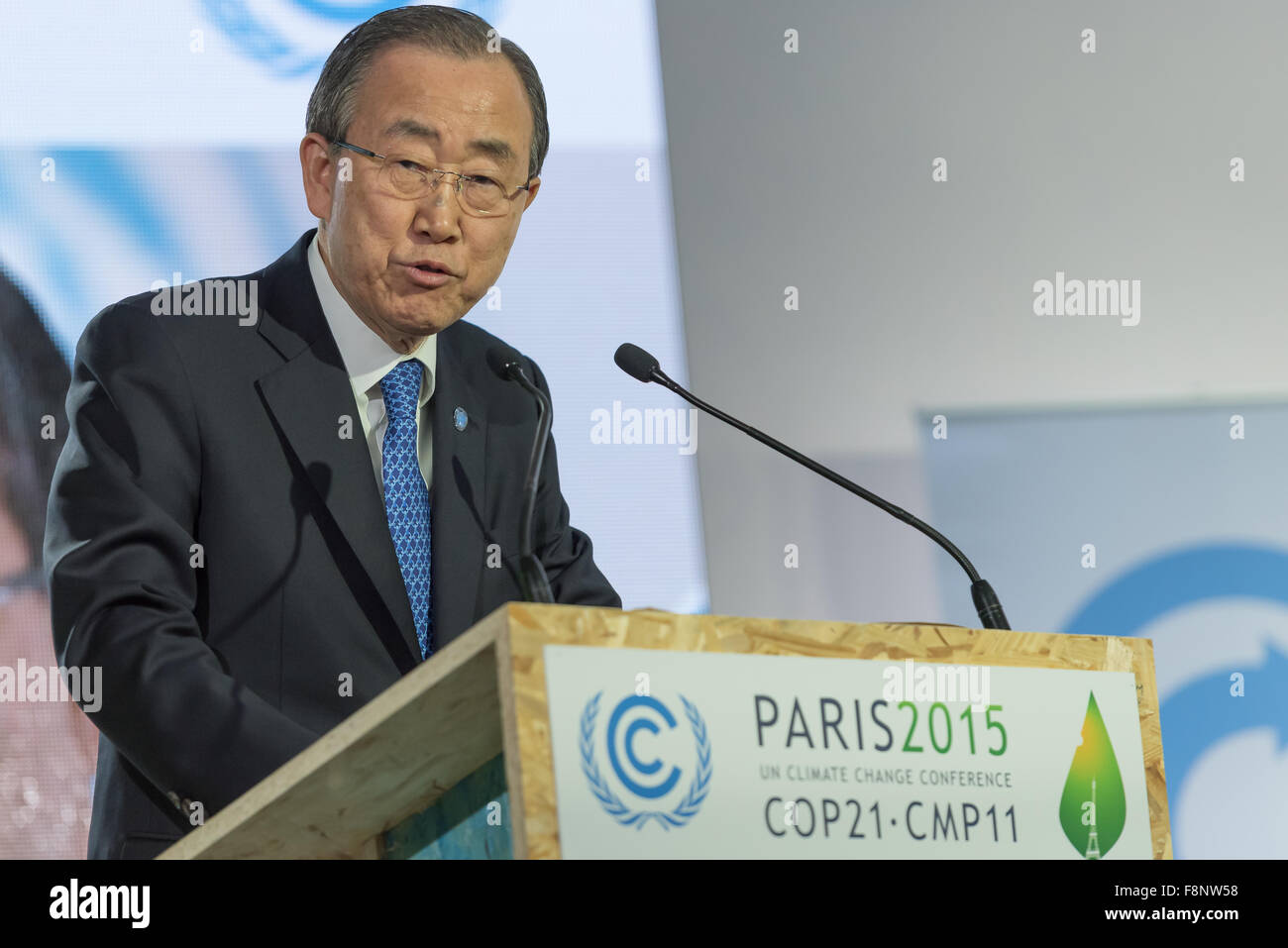 Paris, France. 10th Dec, 2015. United Nations General Secretary Ban Ki ...