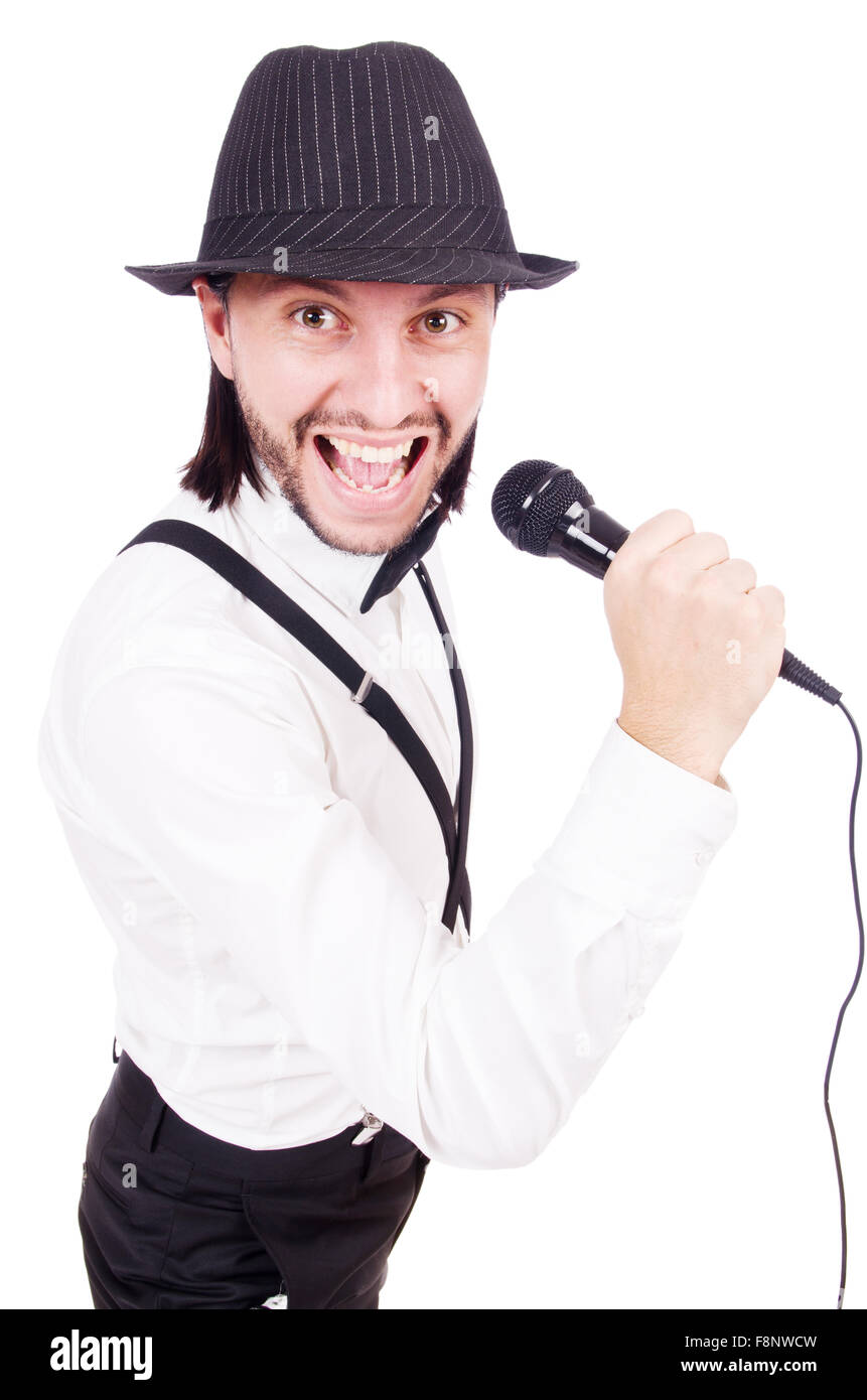 Funny man singing isolated on hi-res stock photography and images - Alamy
