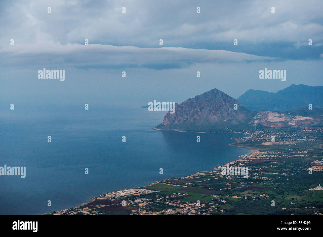 Italy, Sicily, Erice, view from Venere castle Stock Photo - Alamy