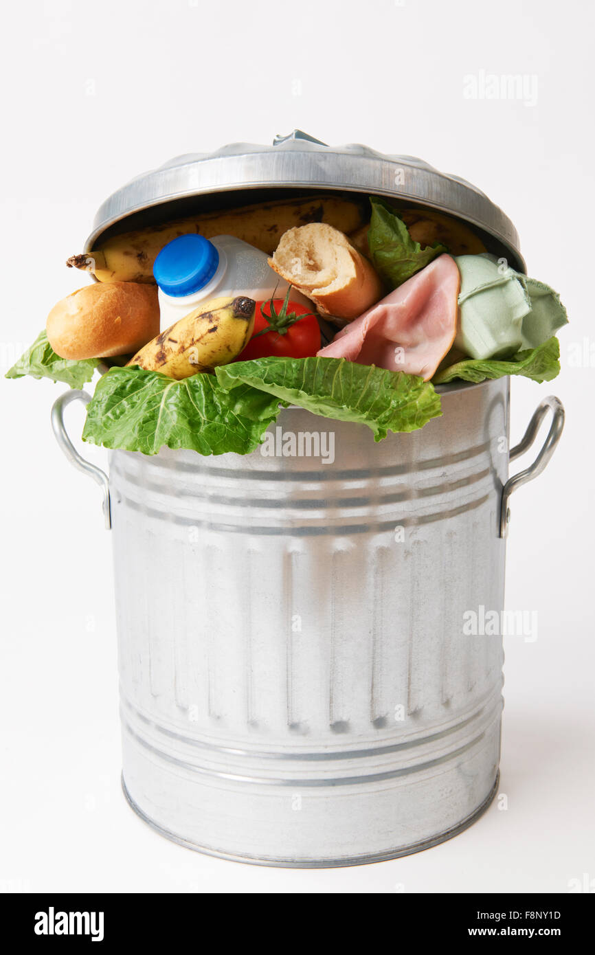 Fresh Food In Garbage Can To Illustrate Waste Stock Photo - Alamy