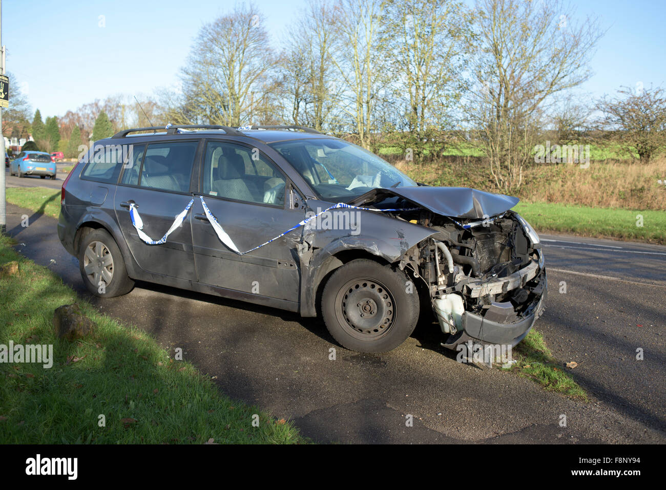 Car Involved In A Road Traffic Accident Stock Photo - Alamy