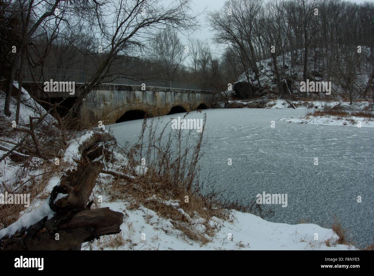 Gunpowder Falls, frozen solid in January 2015 Stock Photo - Alamy