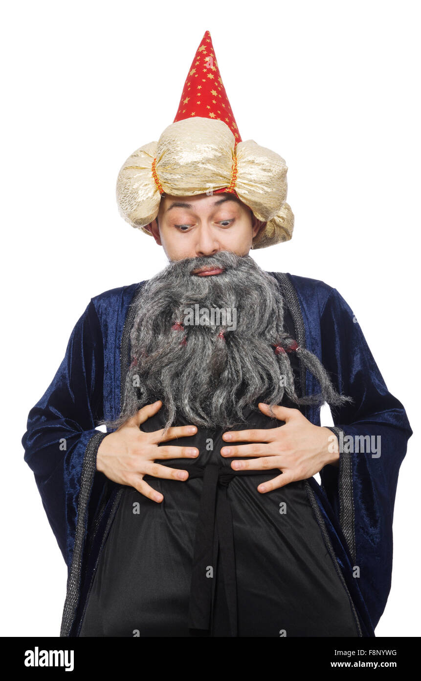 Funny wise wizard isolated on the white Stock Photo - Alamy