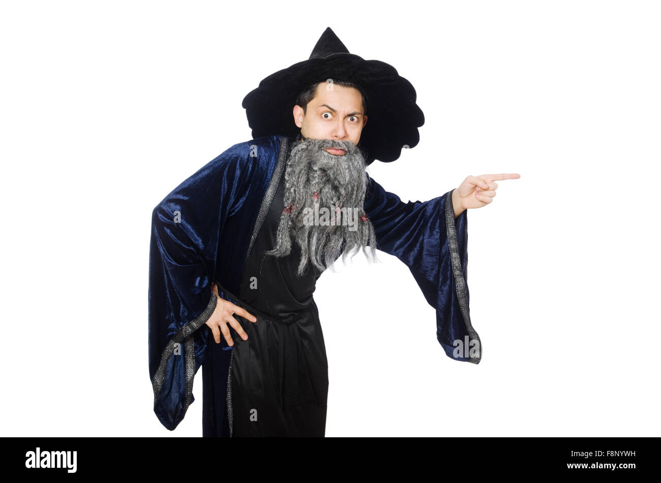 Funny wise wizard isolated on the white Stock Photo - Alamy