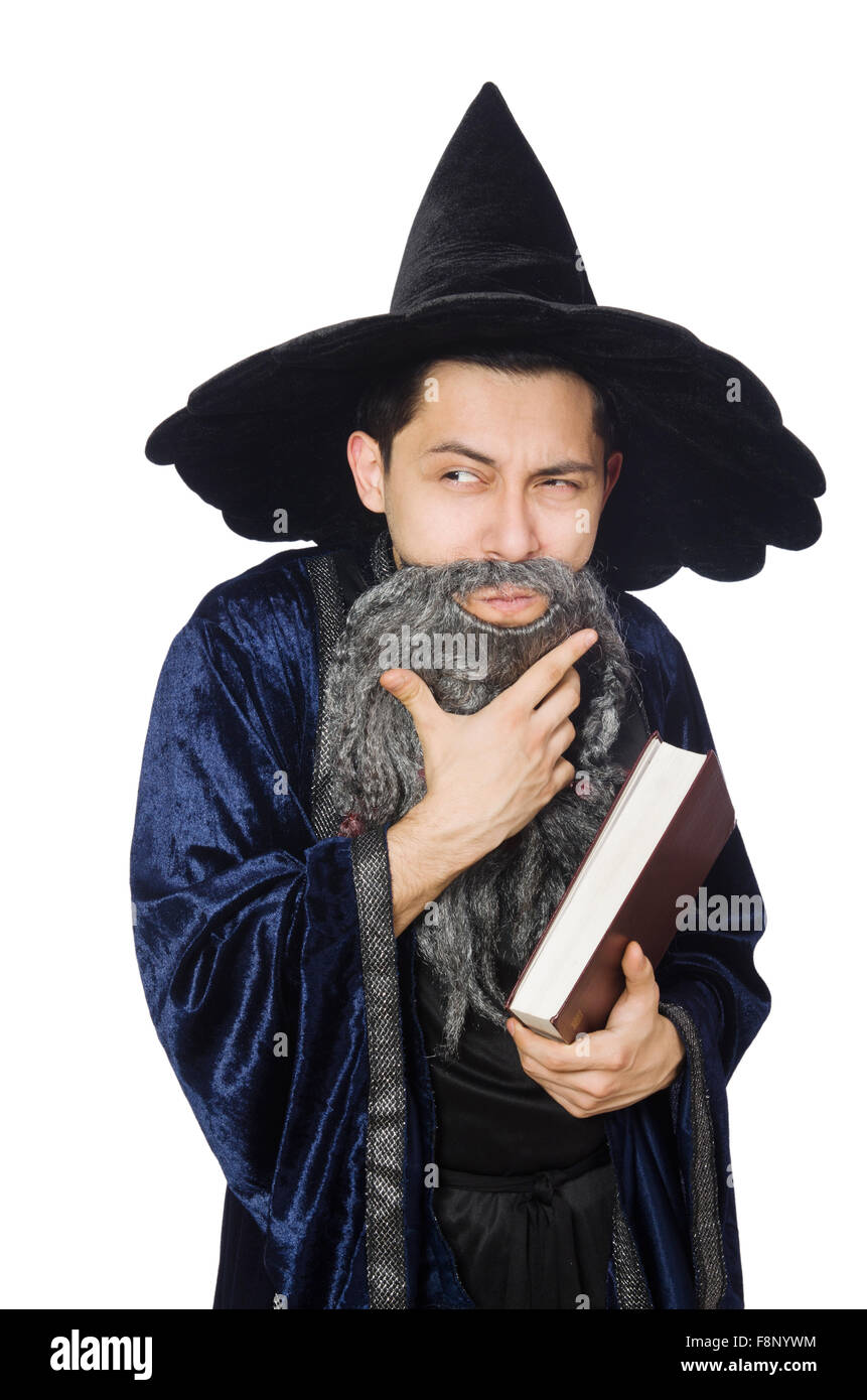Funny wise wizard isolated on the white Stock Photo - Alamy