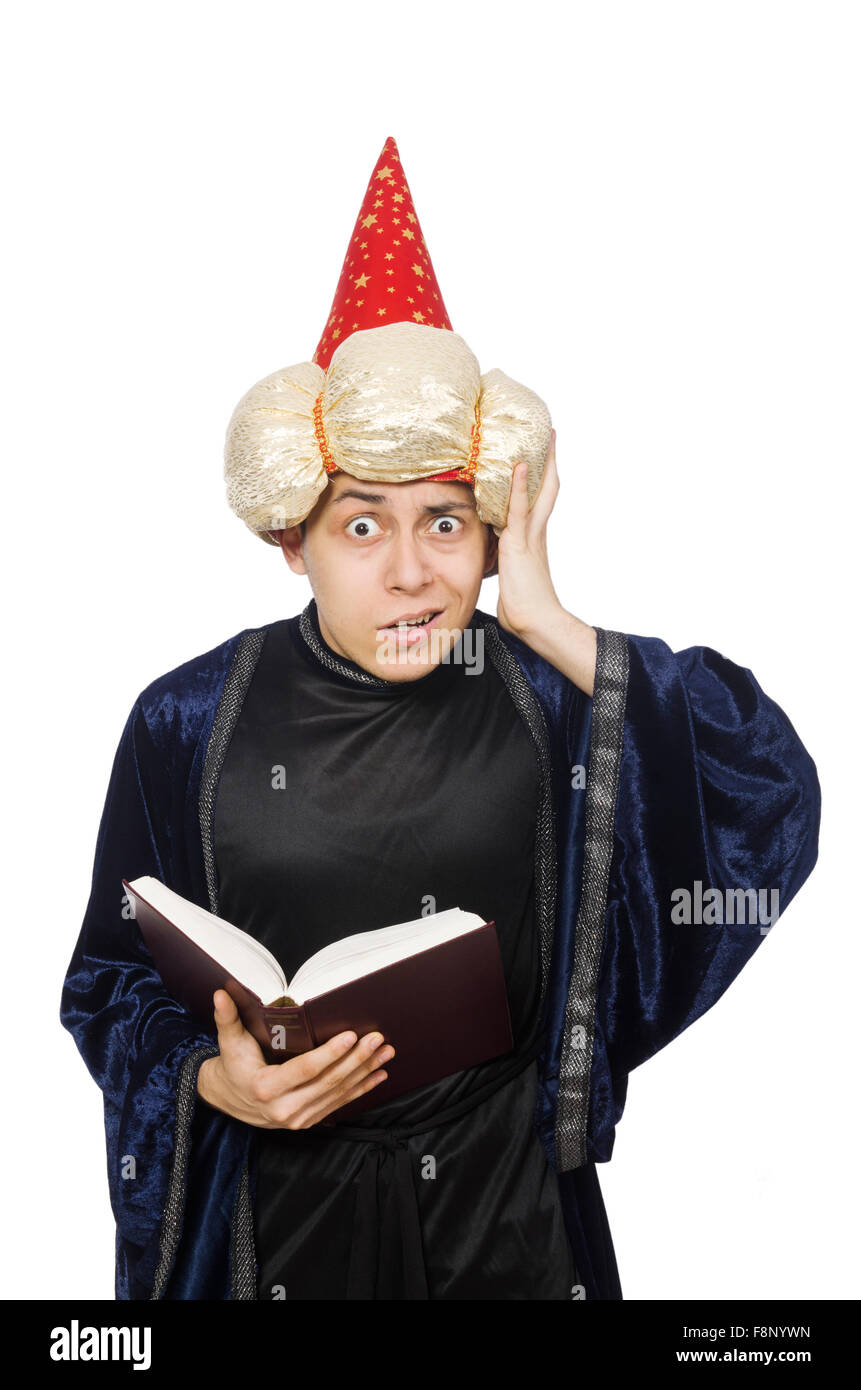 Funny wise wizard isolated on the white Stock Photo - Alamy