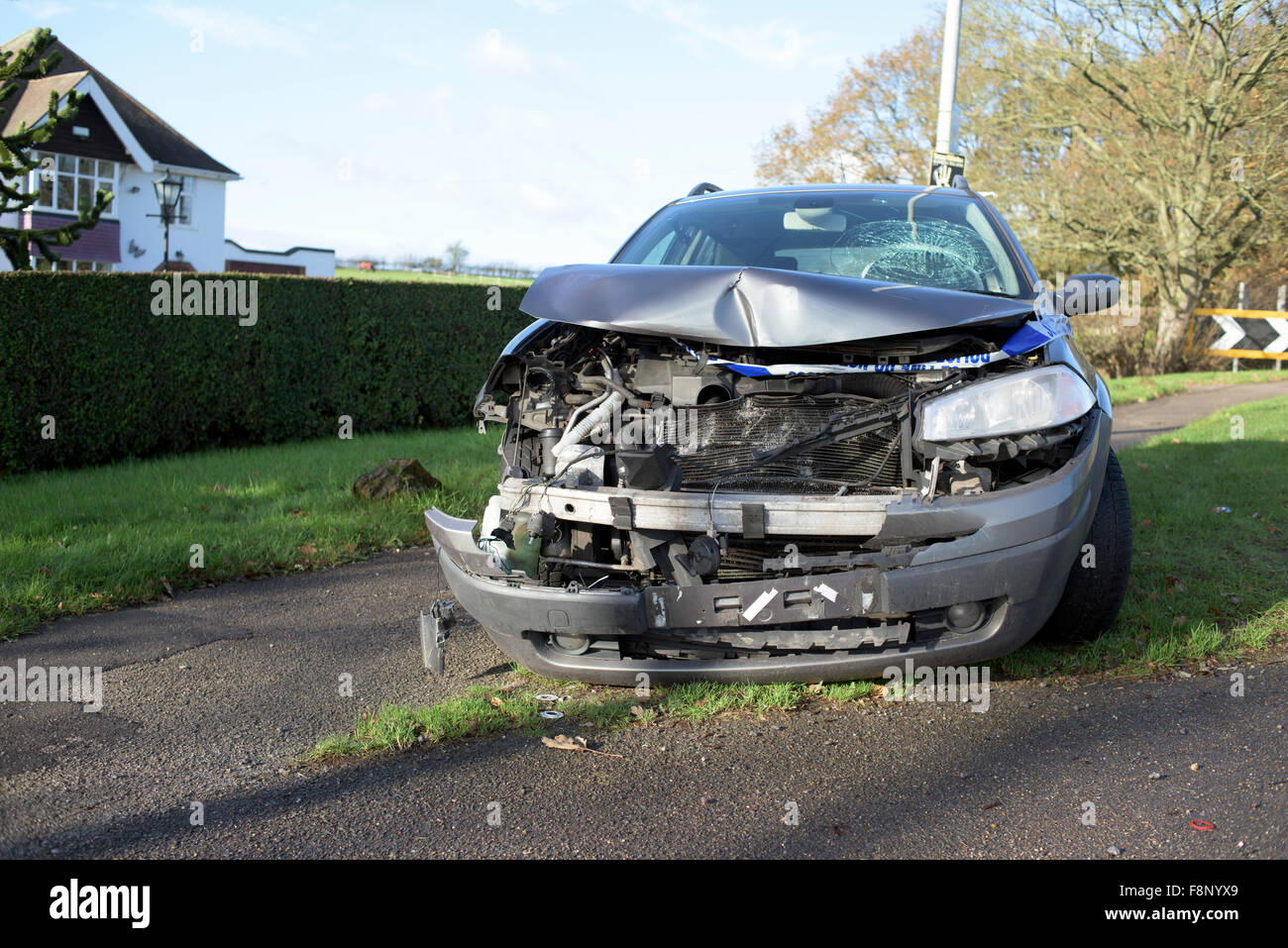 Car Involved In A Road Traffic Accident Stock Photo - Alamy