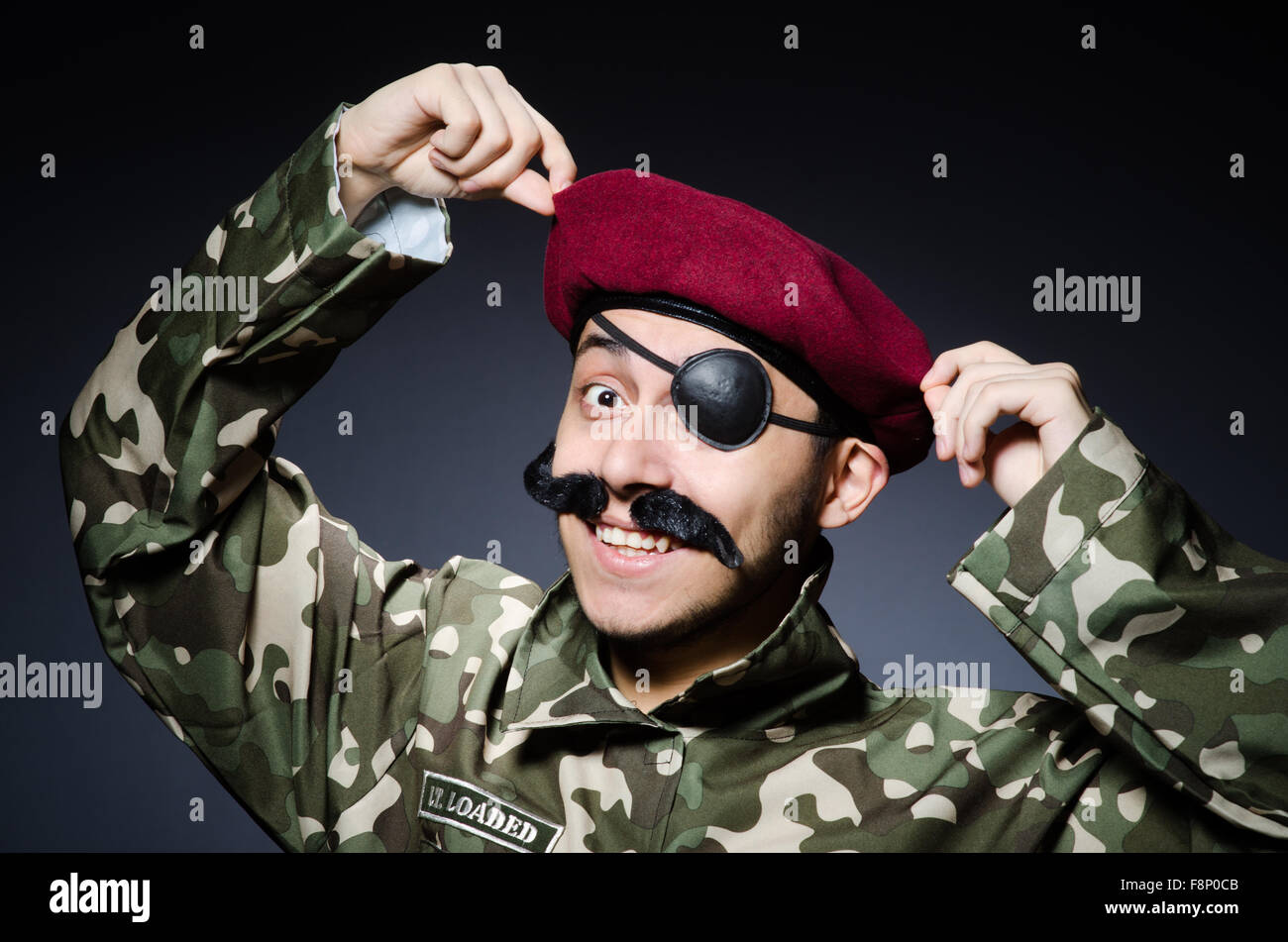 Funny soldier in military concept Stock Photo - Alamy