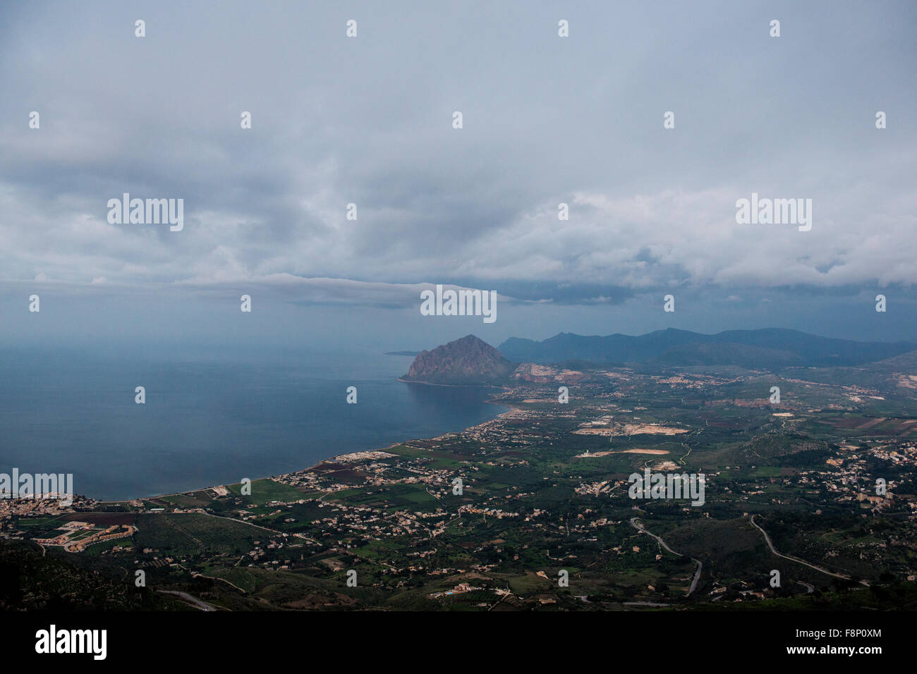 Italy, Sicily, Erice, view from Venere castle Stock Photo - Alamy