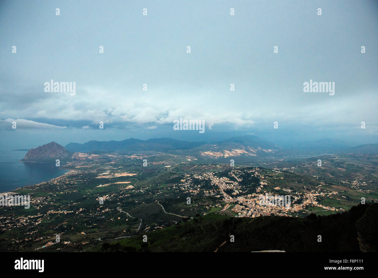 Italy, Sicily, Erice, view from Venere castle Stock Photo - Alamy