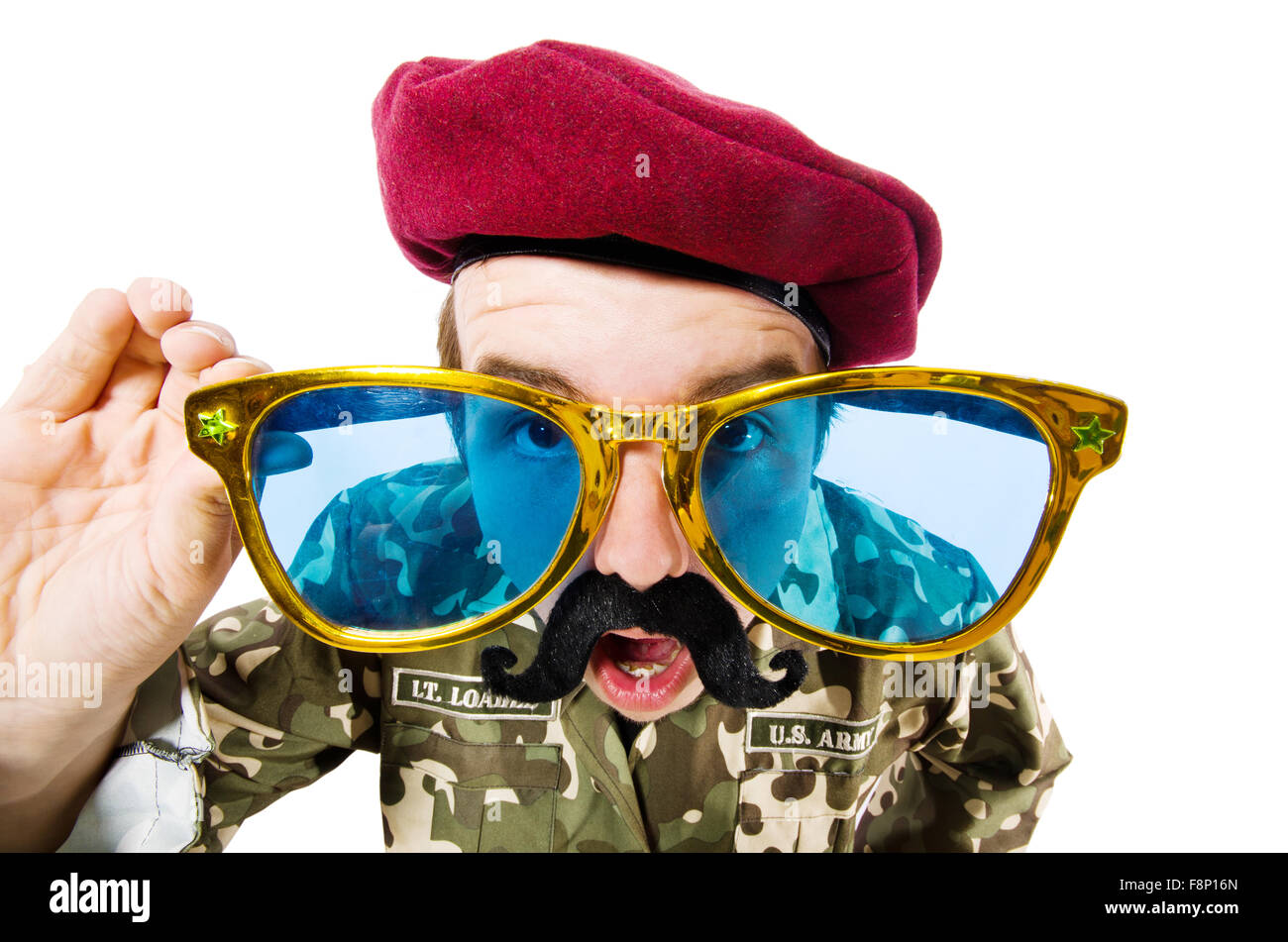 Funny soldier in military concept Stock Photo - Alamy