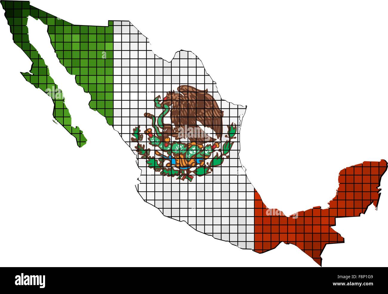 Mexico map with flag inside Stock Vector Image & Art - Alamy