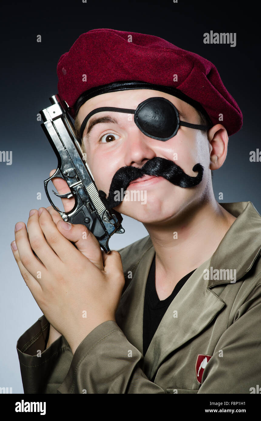 Funny soldier in military concept Stock Photo - Alamy
