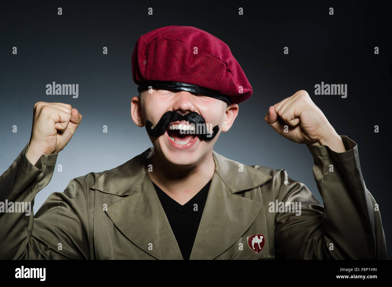 Funny soldier in military concept Stock Photo - Alamy