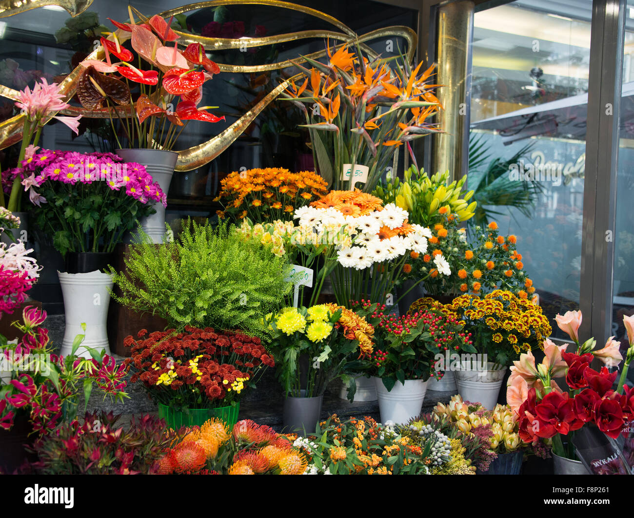 Street flower shop with colourful flowers Stock Photo - Alamy