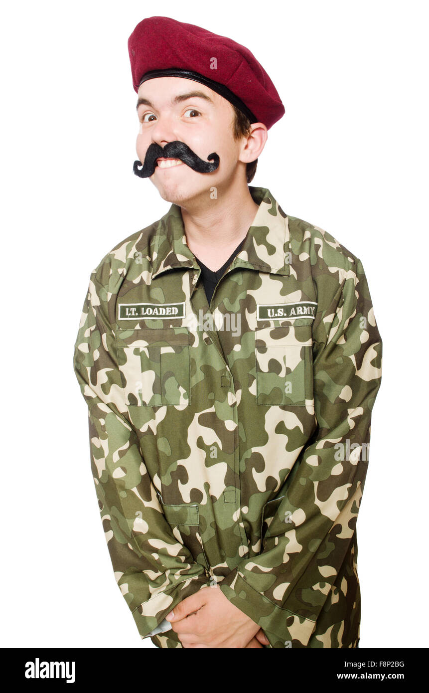 Funny soldier in military concept Stock Photo - Alamy