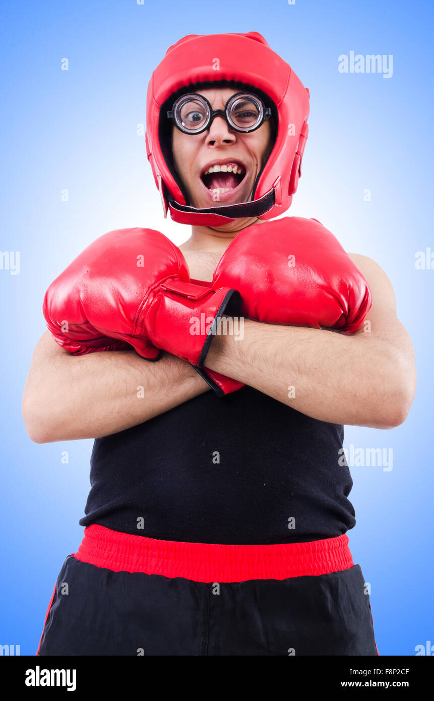 Funny boxer isolated on the white background Stock Photo - Alamy