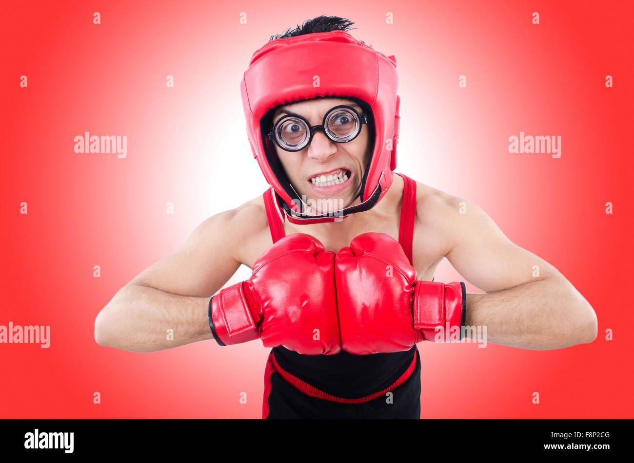 Funny boxer isolated on the white background Stock Photo - Alamy