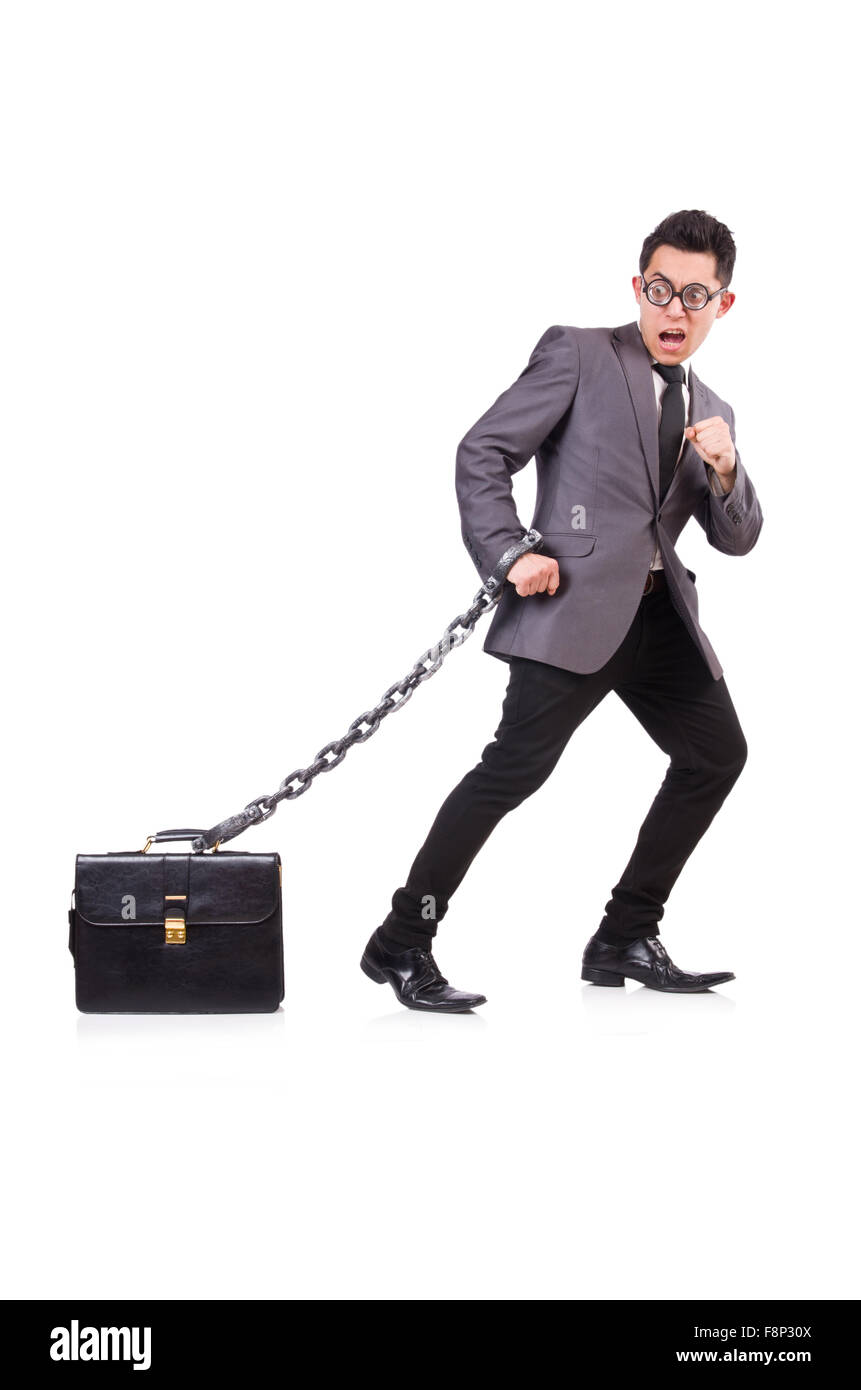 Man with chain isolated on white Stock Photo - Alamy