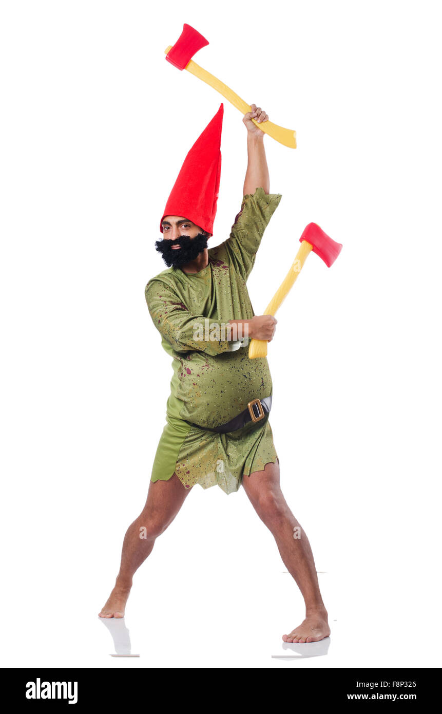 Savage man isolated on white Stock Photo - Alamy