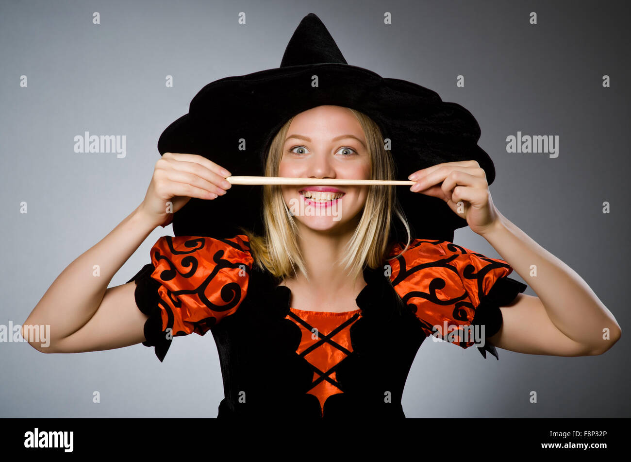 Witch doing her dirty tricks Stock Photo - Alamy