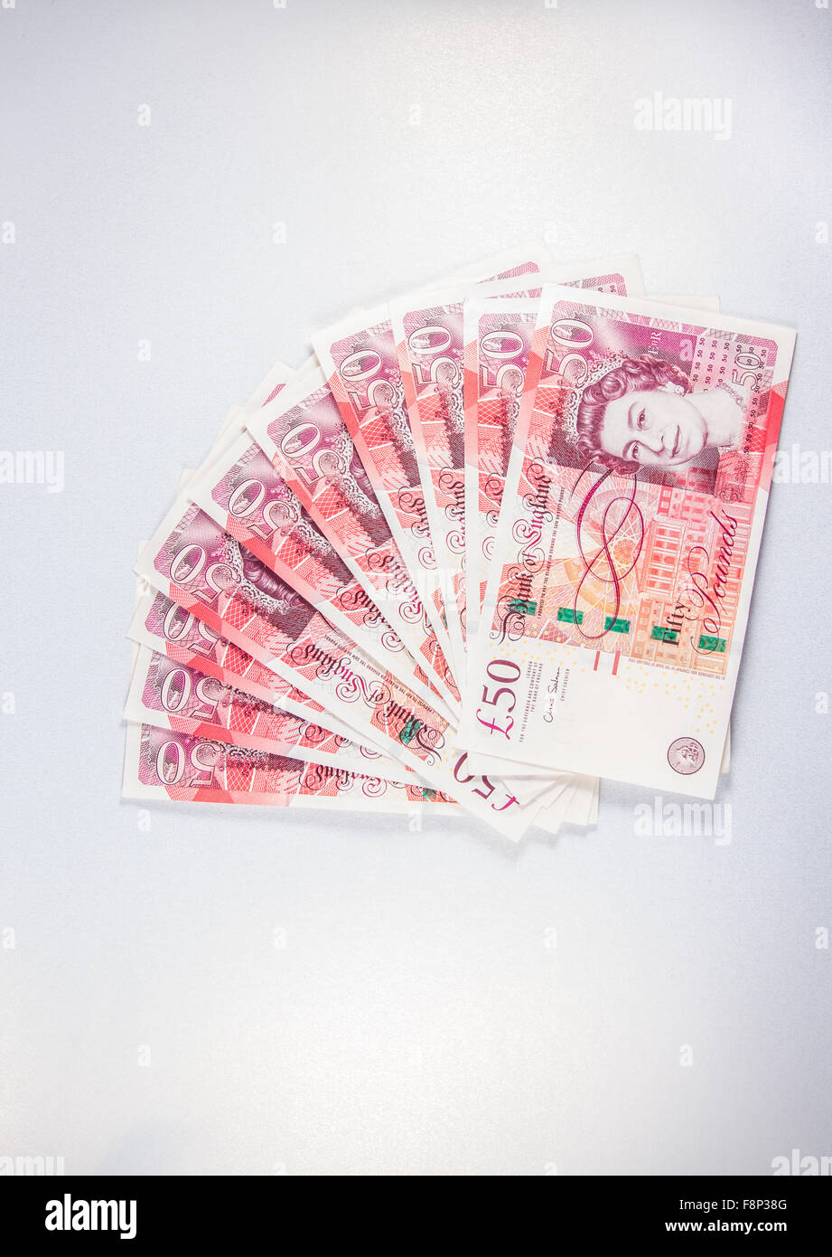 50 pound note stack hi-res stock photography and images - Alamy