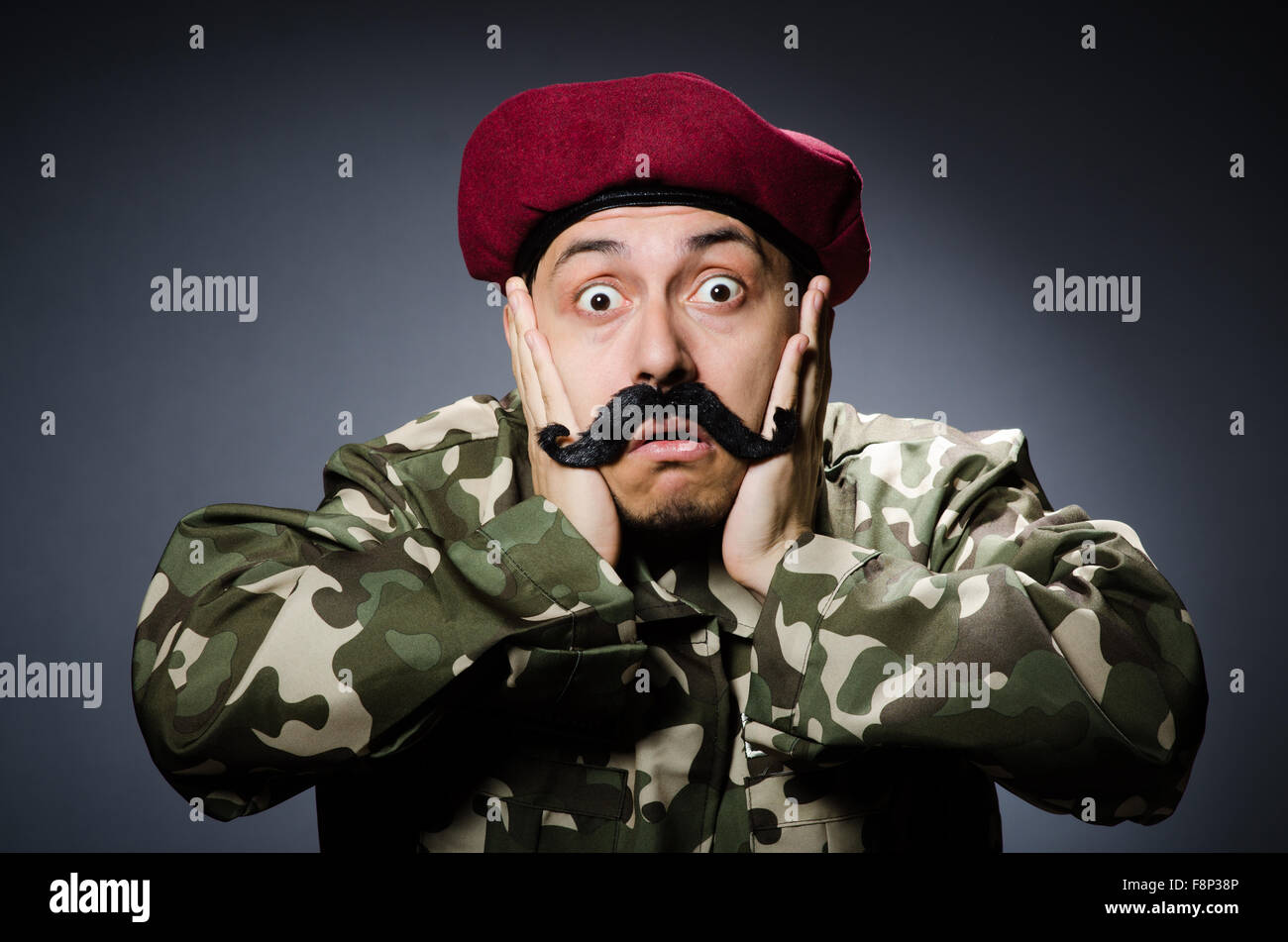 Funny soldier in military concept Stock Photo - Alamy