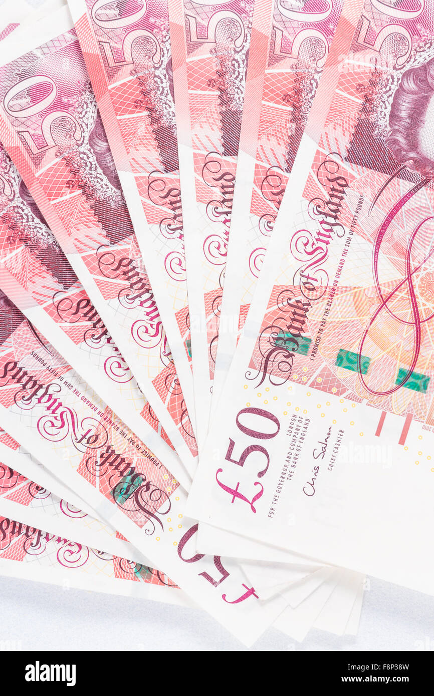 50 pound note stack hi-res stock photography and images - Alamy
