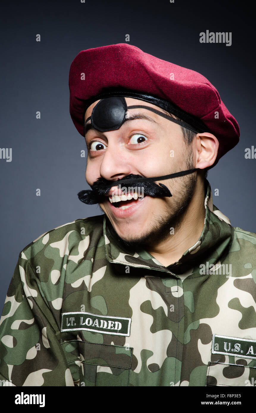 Funny soldier in military concept Stock Photo - Alamy