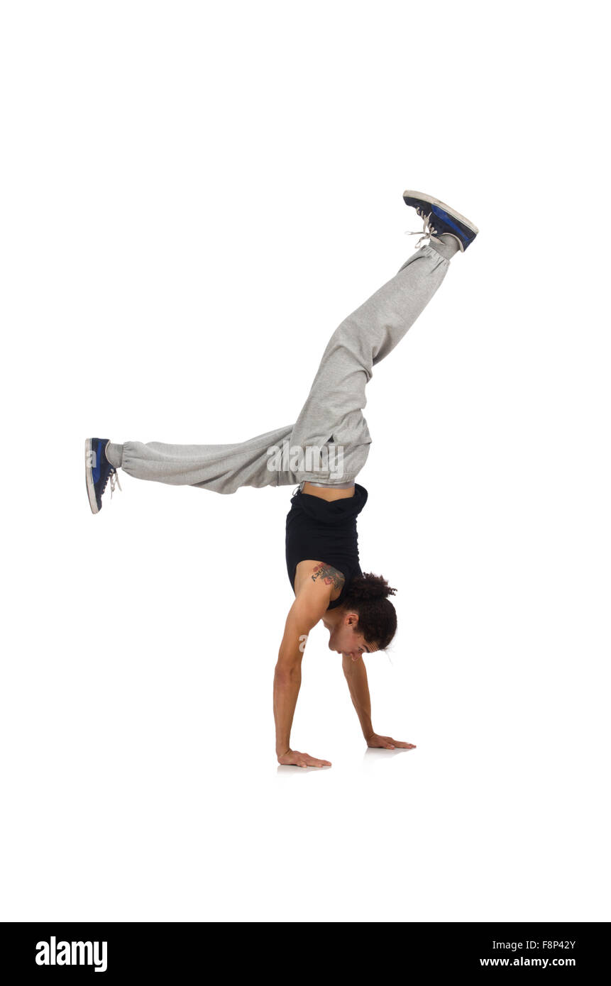 Man dancing isolated on the white Stock Photo - Alamy