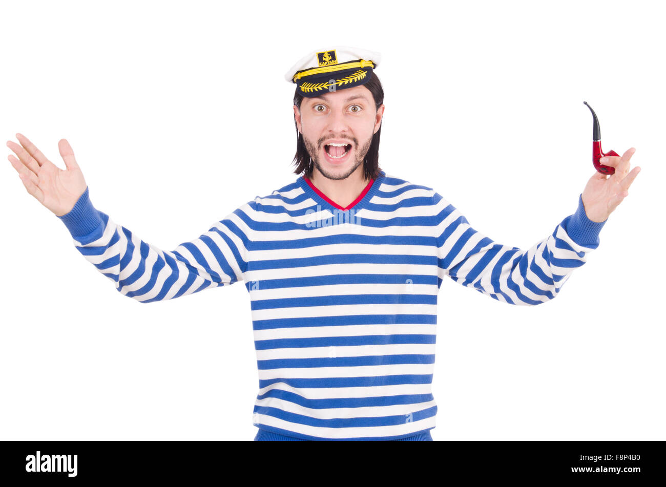 Funny sailor isolated on the white Stock Photo - Alamy