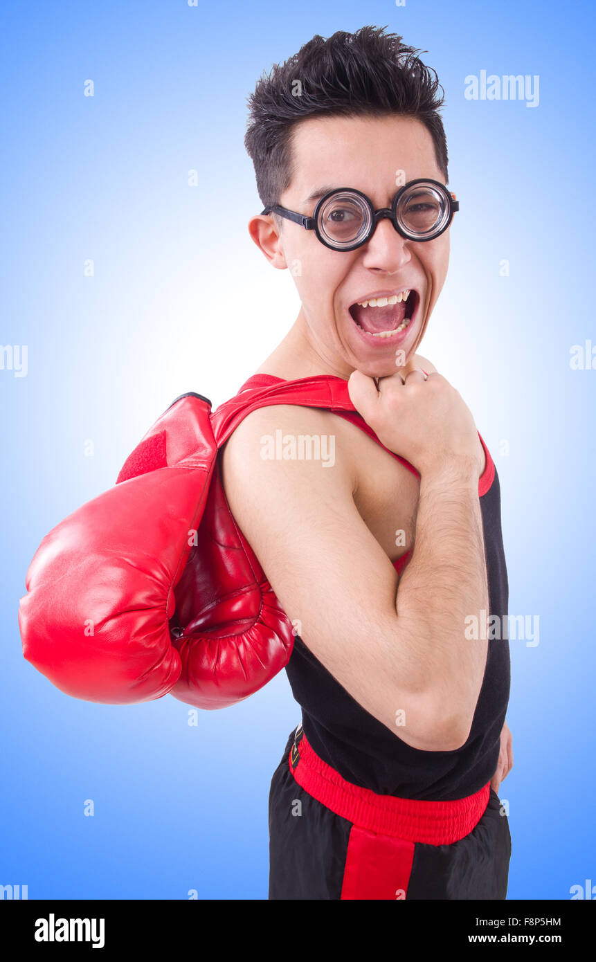 Funny boxer isolated on the white background Stock Photo - Alamy