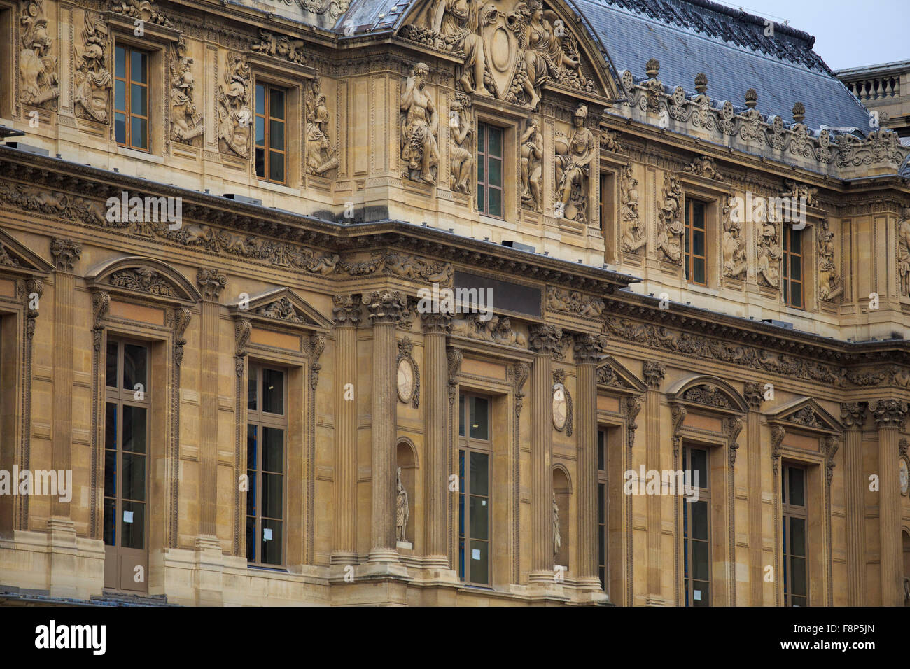 The entrance facade of the Louvre Museum in Paris, France Stock Photo - Alamy