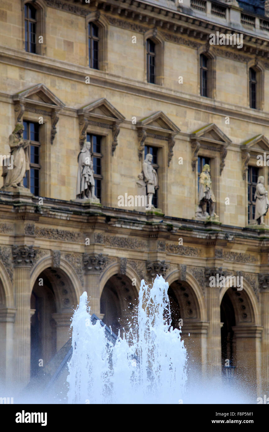 The entrance facade of the Louvre Museum in Paris, France Stock Photo ...