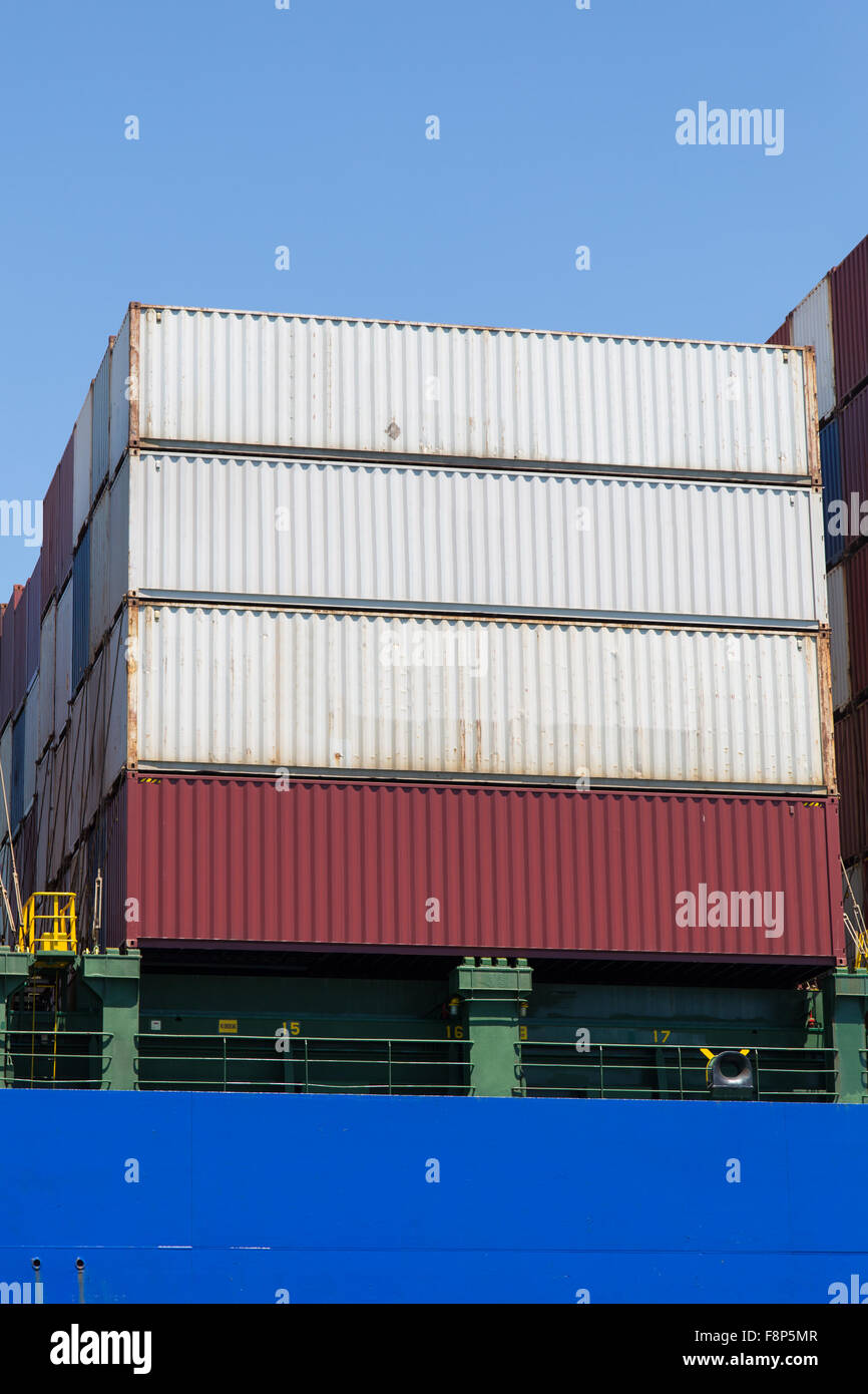 Container Ship is loading in a port Stock Photo - Alamy