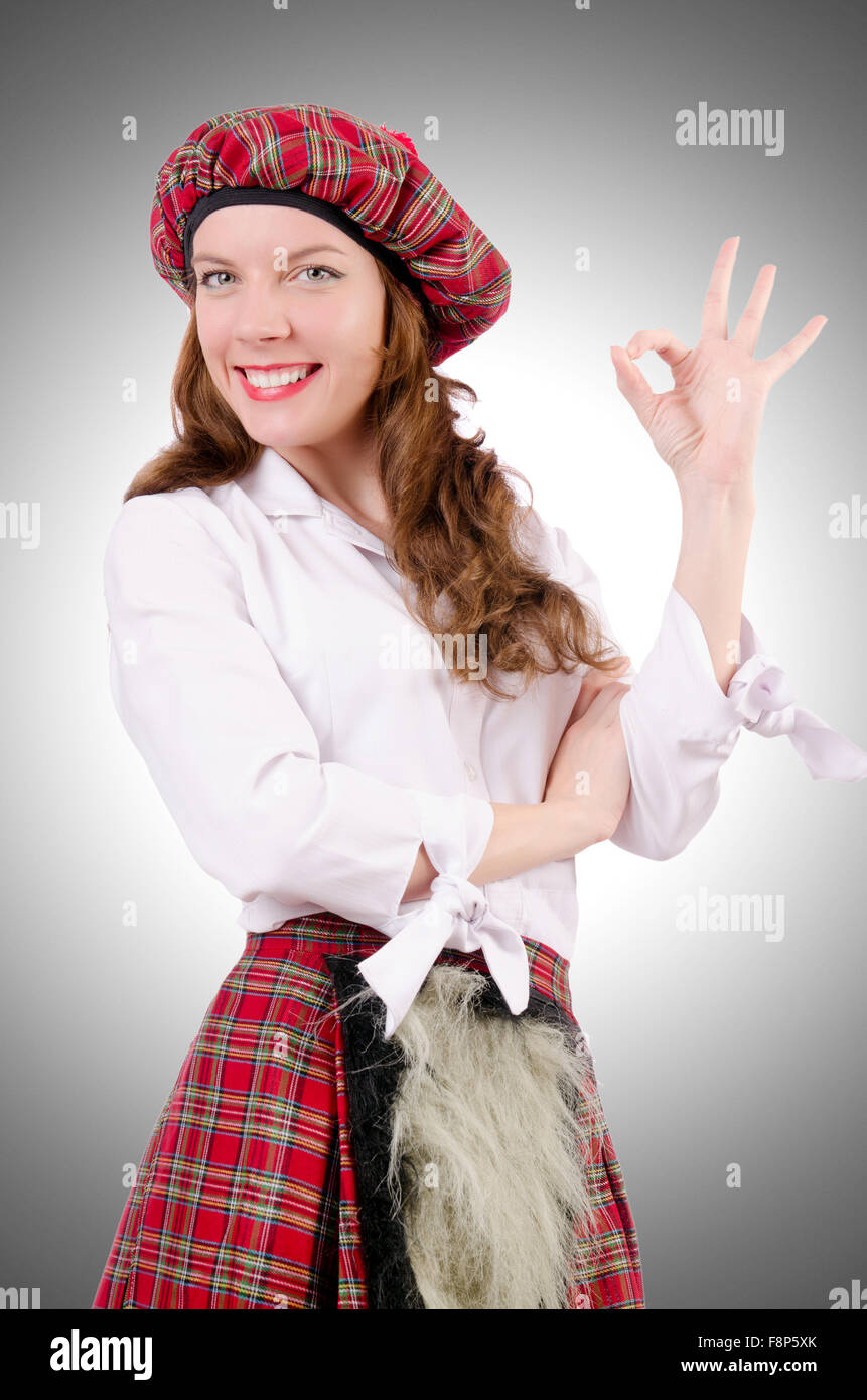 Young woman in traditional scottish clothing Stock Photo - Alamy