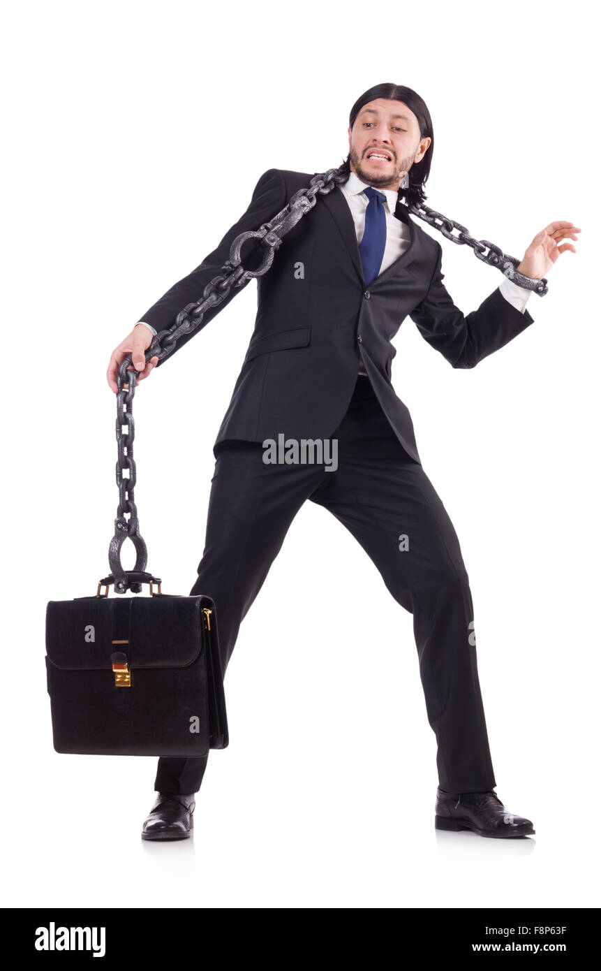 Man with chain isolated on the white Stock Photo - Alamy