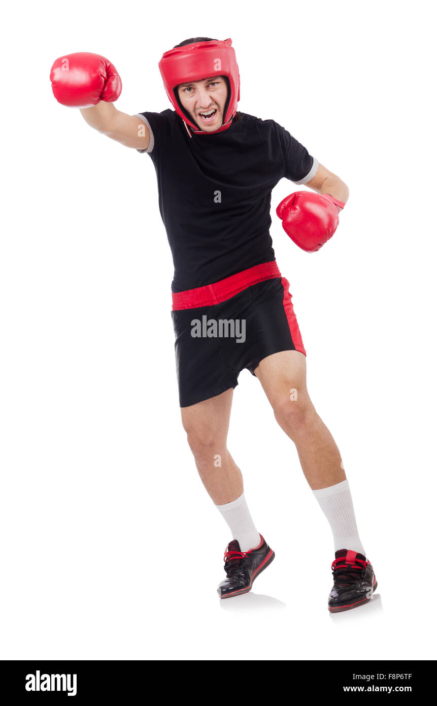 Funny boxer isolated on the white Stock Photo - Alamy