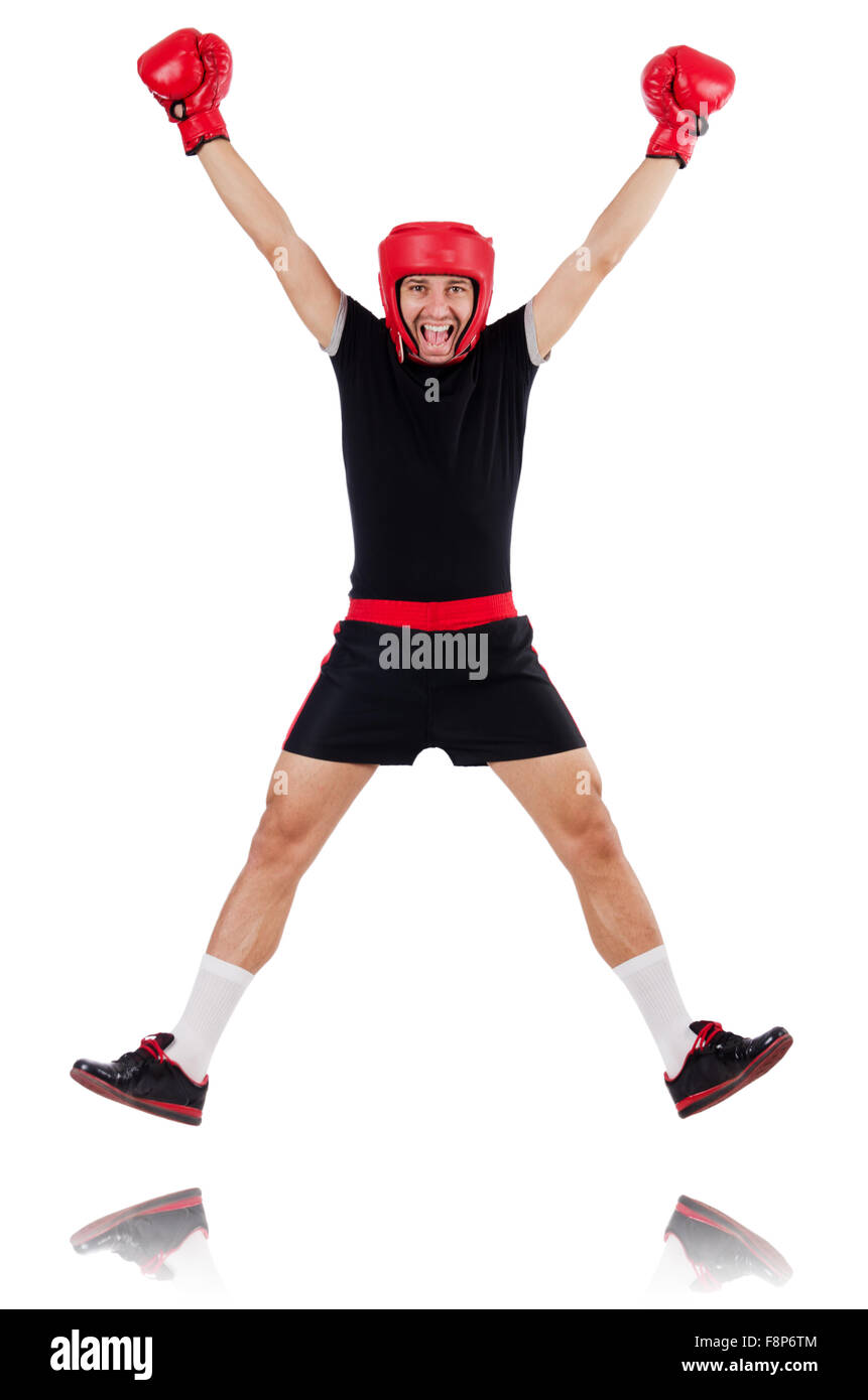 Funny boxer isolated on the white Stock Photo - Alamy