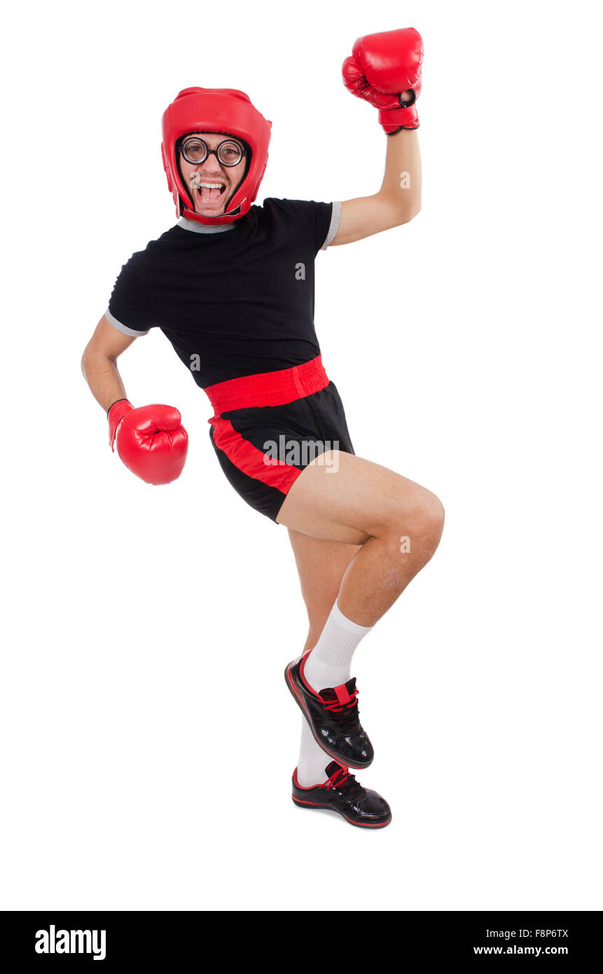 Funny boxer isolated on the white Stock Photo - Alamy