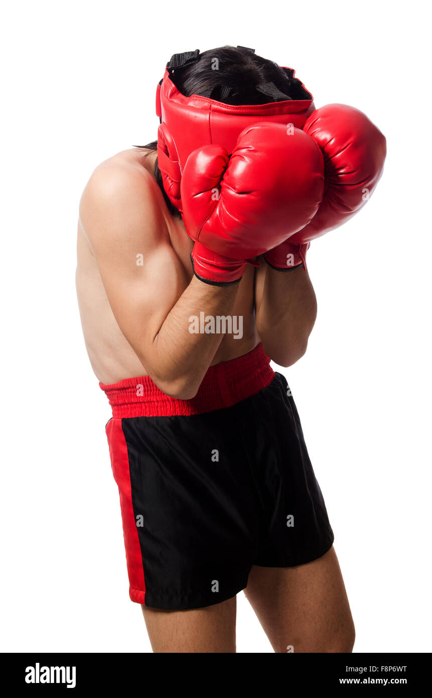 Funny boxer isolated on the white Stock Photo - Alamy