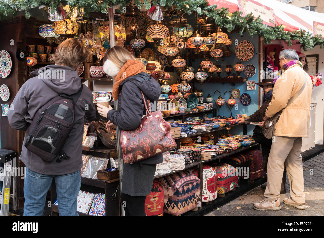 Columbus Circle Holiday Market, NYC Stock Photo - Alamy