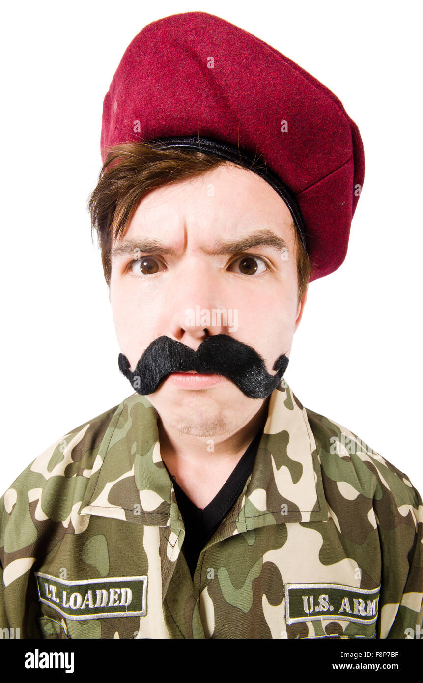 Funny soldier in military concept Stock Photo - Alamy