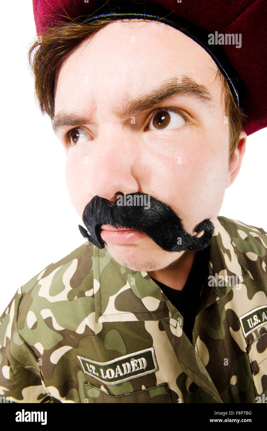 Funny soldier in military concept Stock Photo - Alamy