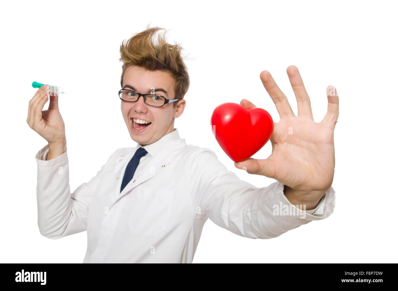 Funny doctor isolated on white Stock Photo - Alamy