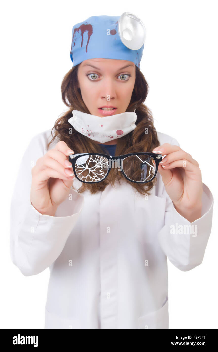 Scared female doctor horror hi-res stock photography and images - Alamy