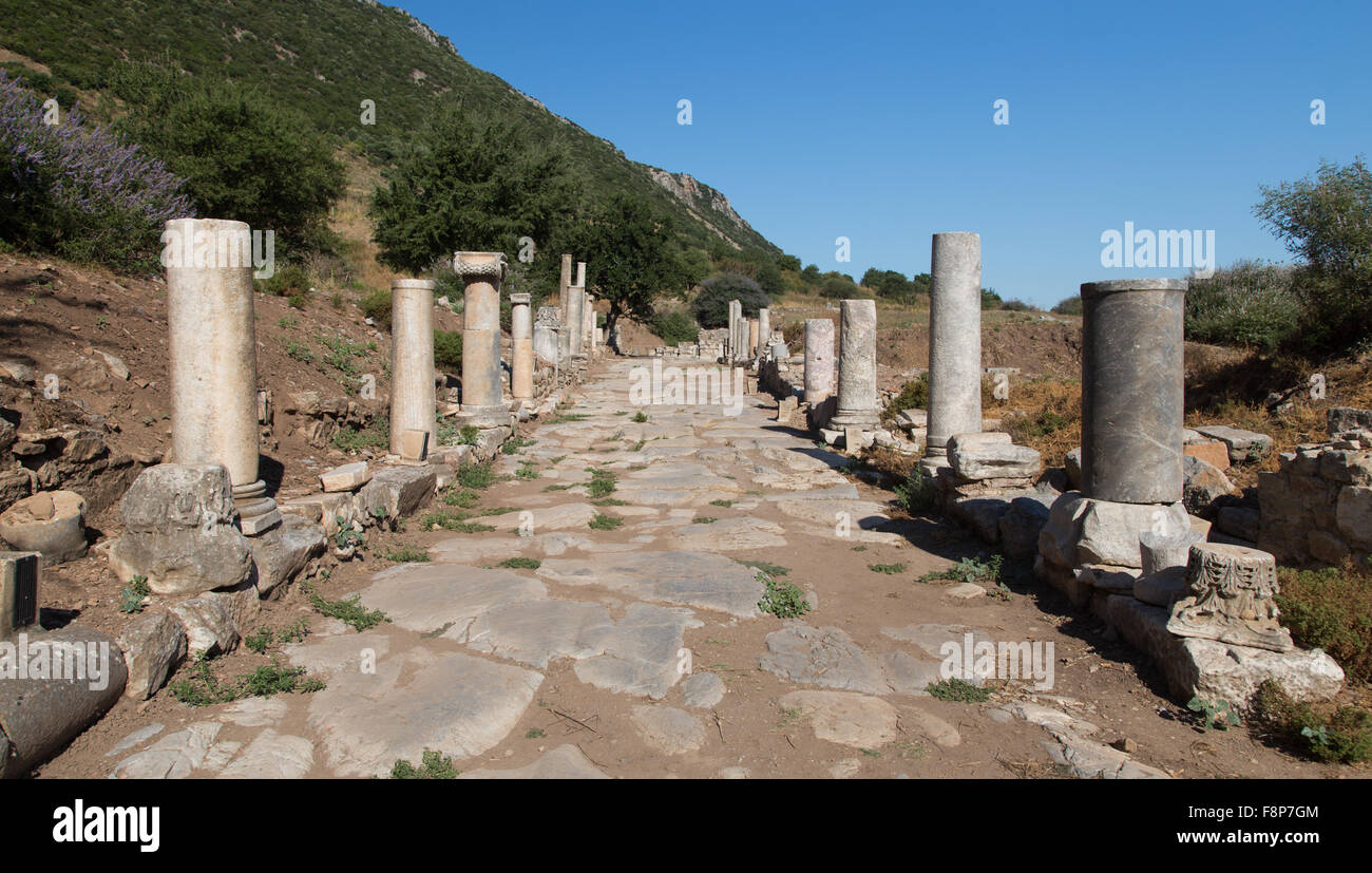 Ancient Street In Ephesus Ancient City Izmir Turkey Stock Photo Alamy