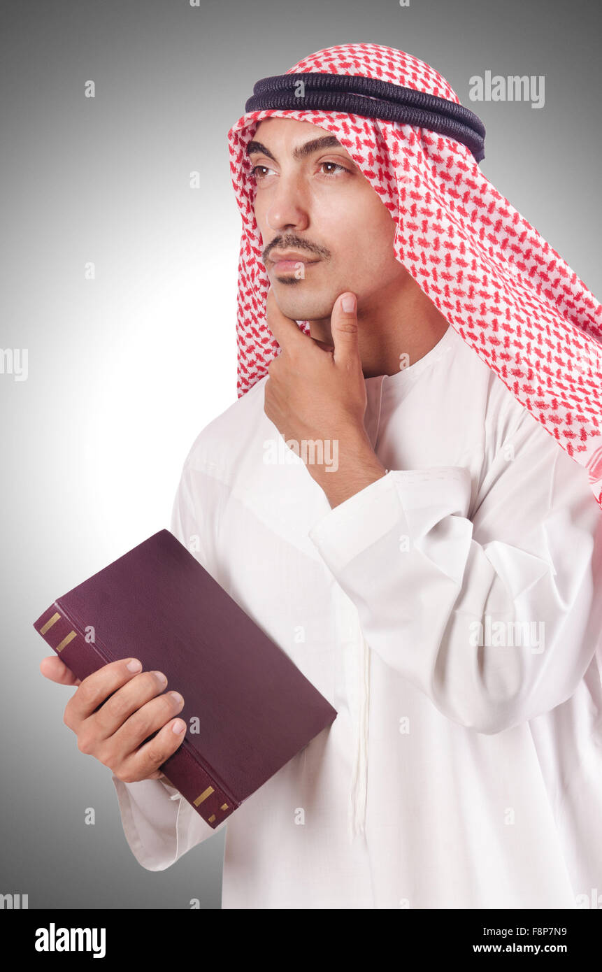 Arab man praying on white Stock Photo - Alamy
