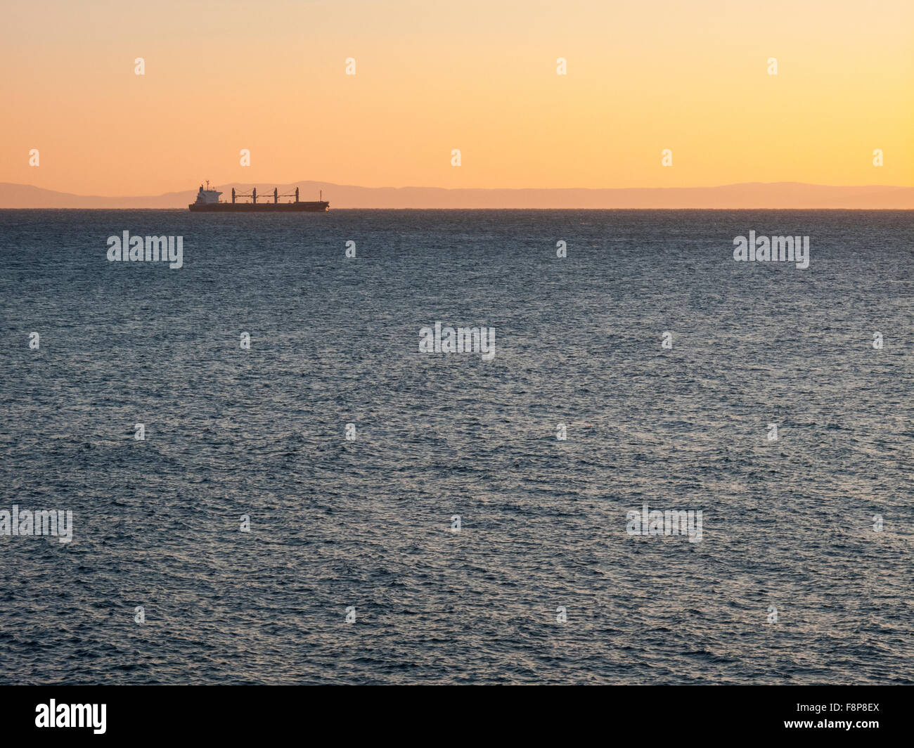 Cargo ship going upstream in the St. Lawrence Estuary in Canada Stock ...